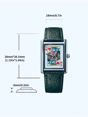 Accessories | Mens Playing Card Dial Watch With Olive Green Leather ...